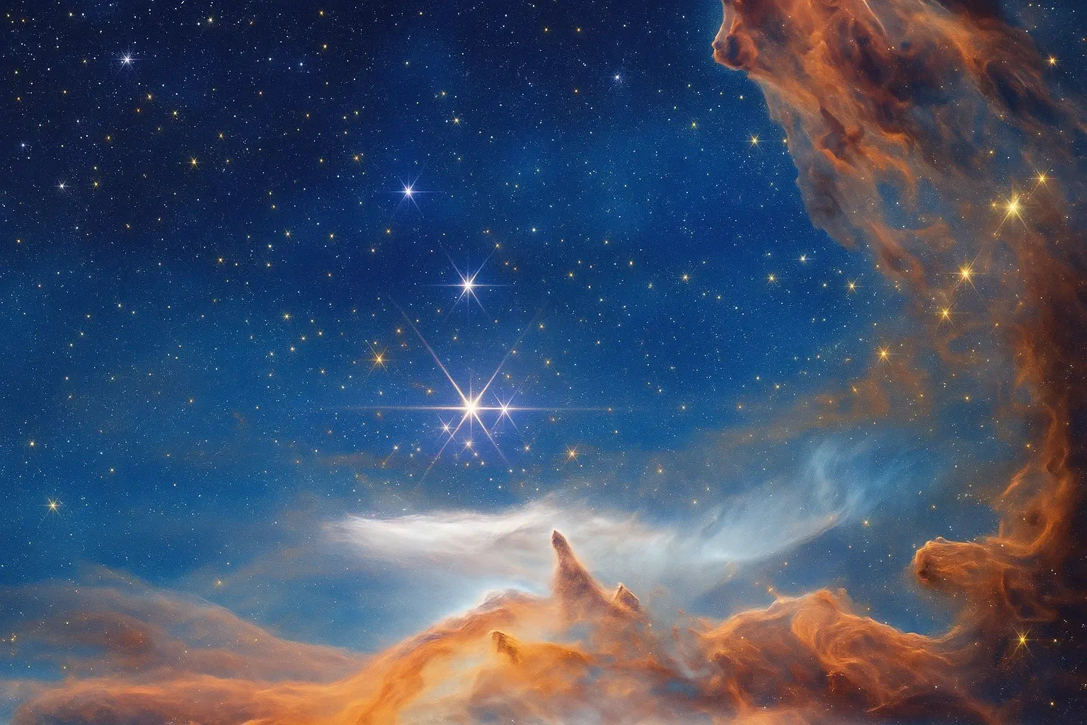 A Fantasy Landscape in Space: Webb's New Lobster Nebula View